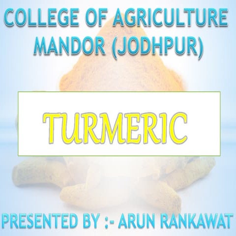 Scientific cultivation of Turmeric | PPTX