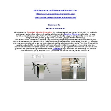 Turnike sistemleri | PDF