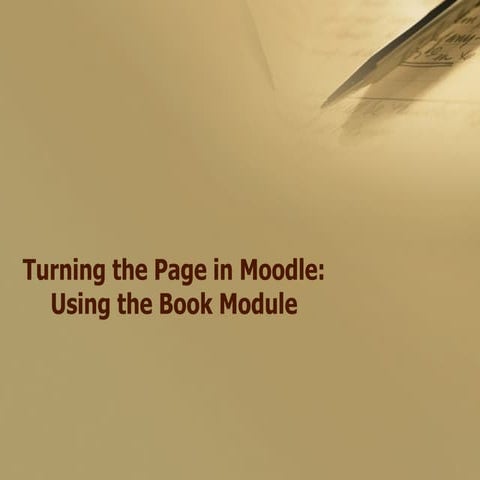 Turning The Page In Moodle: Using The Book Module | PPT