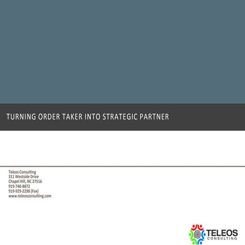 Turning Order Taker into Strategic Partner | PDF