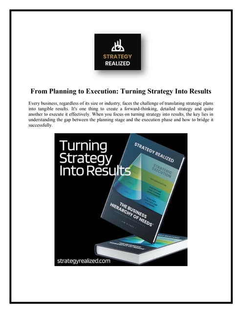 Turning Strategy Into Results - Strategy Realized | PPT