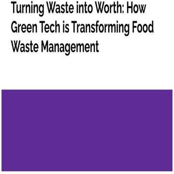 Food waste management system presentation | PPTX