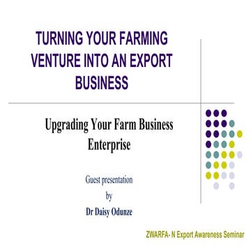 Turning your farming venture into an export business | PDF ...