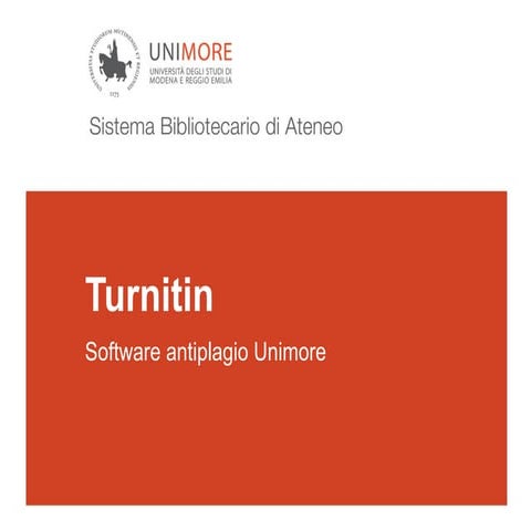 Turnitin_software antiplagio_Unimore_2025 | PDF