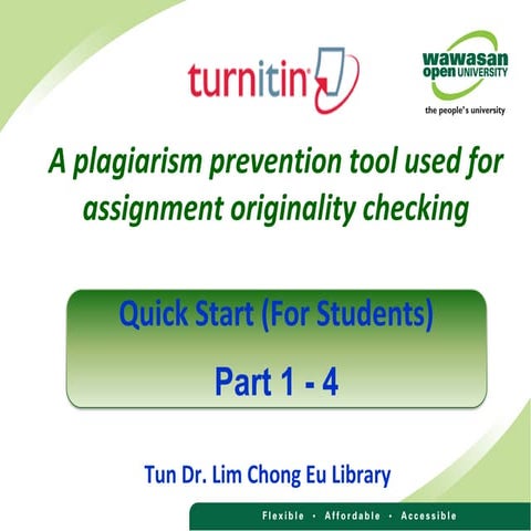Turnitin Quick Start for Students | PPT