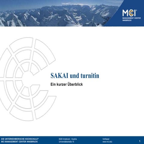 MCI-Tutorial Sakai und Turnitin | PPTX