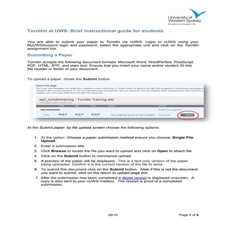 Turnitin student instructions-1 | PDF