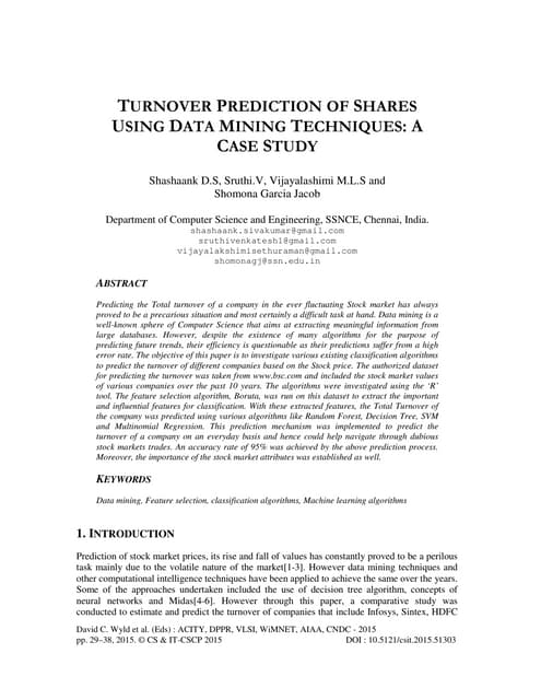 Stock Market Prediction using Machine Learning | PPT