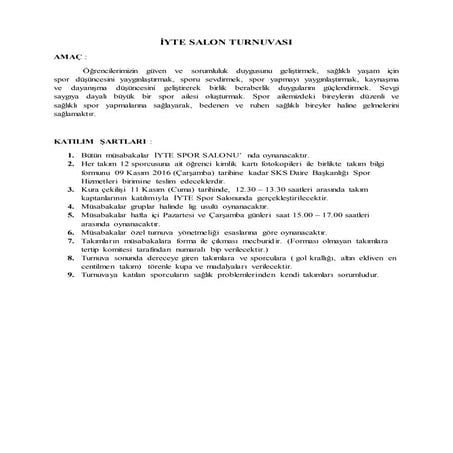 Turnuva Kurallari | PDF