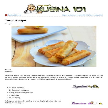 Turon recipe | PDF