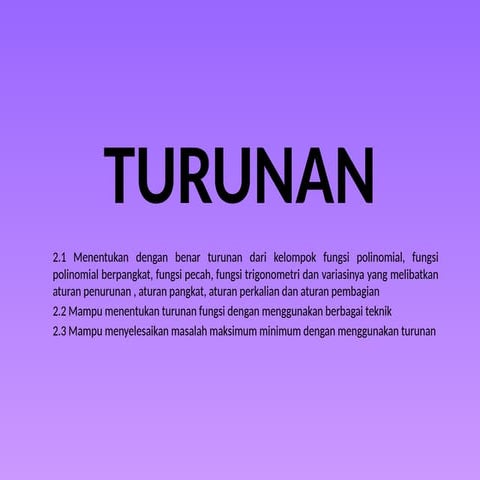 Bab 5. Aplikasi Turunan ( Kalkulus 1 ) | PPS