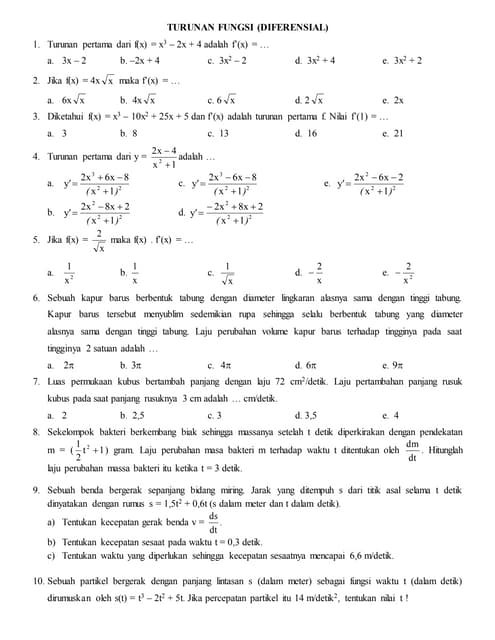Turunan kedua suatu fungsi | DOCX