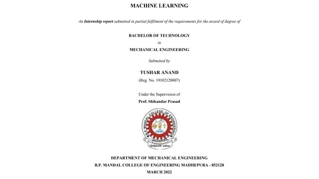 AI-ML-Virtual-Internship on new technology | PPTX