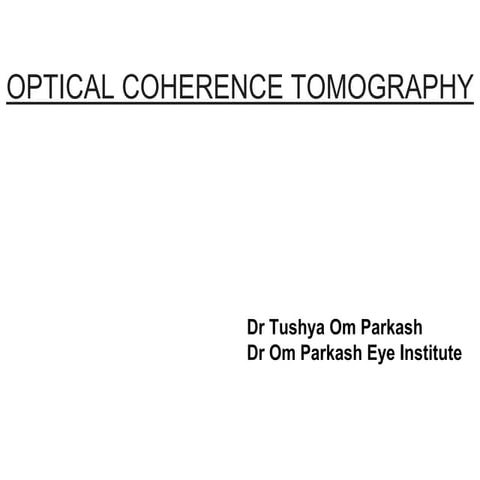 Optical coherence tomography and its principle