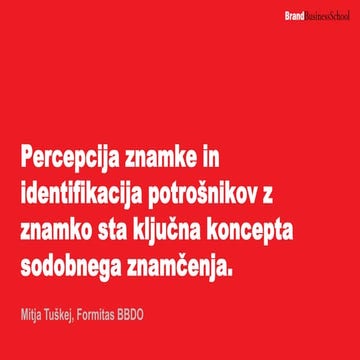 Percepcija znamke in identifikacija potrošnikov z znamko sta ključna ...