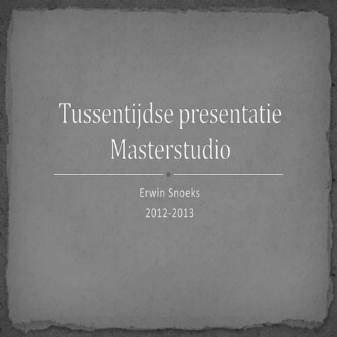 Tussentijdse presentatie 2 masterstudio erwin snoeks | PPT