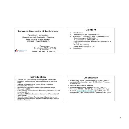 Tut edu401 session 1 - handouts | PDF