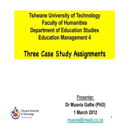 TUT EDU420 - Three Case Study Assignments - HRM Gov Adm | PDF