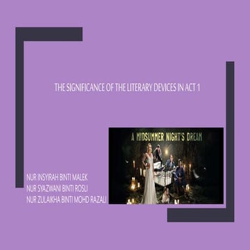 The Significance of the Literary Devices in Act 5 in A Midsummer Night ...