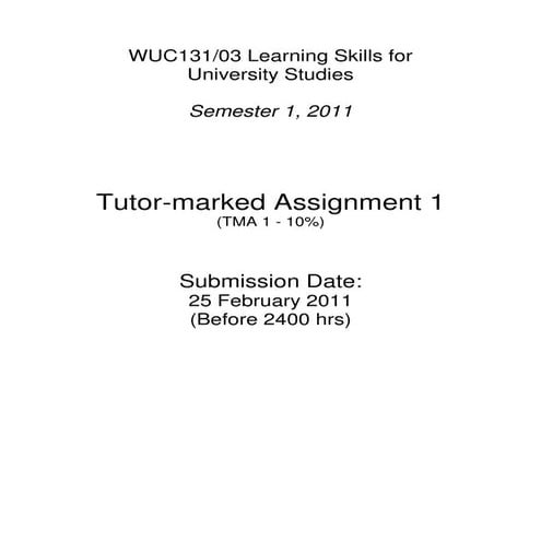 Tutor marked assignments-january-2011 | PDF