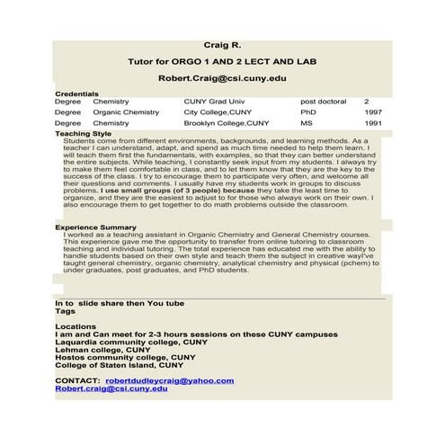 Tutor for organic chemistry 1 and 2 | DOC