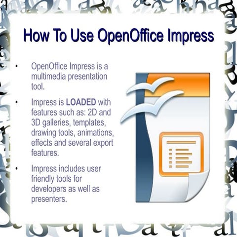 How To Use OpenOffice Impress | PPT