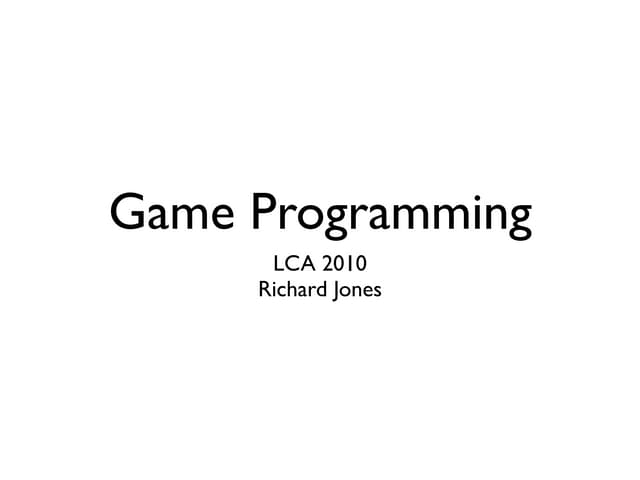 Introduction To Game Programming Tutorial Ppt 3555