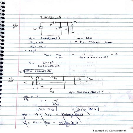 Basic Electronics Tutorial 3 Solution | PDF