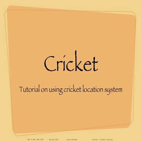 Tutorial 8 Cricket | PPT