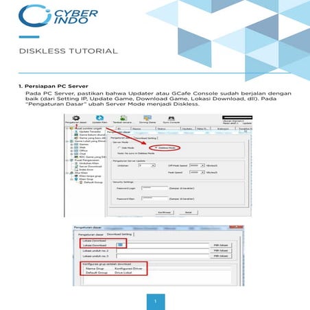 Tutorial cara-instalasi-cyber indo-diskless | PDF