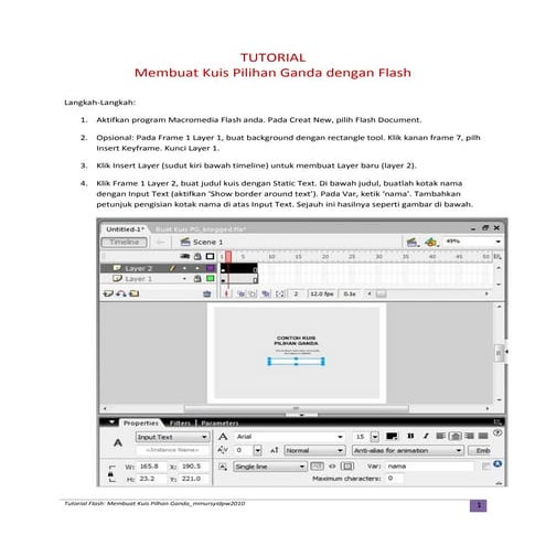 Tutorial membuat-kuis-flash | PDF