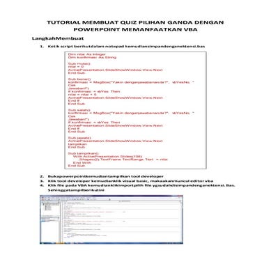 Tutorial membuat-quiz1 | DOCX