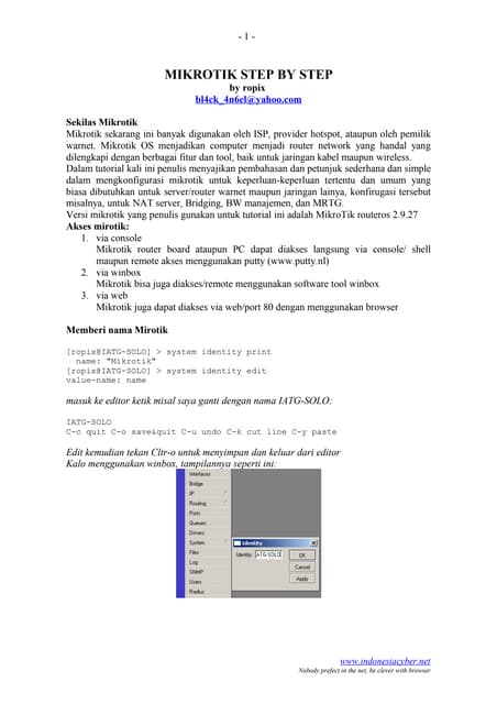 Mikrotik Basic Configuration Docx