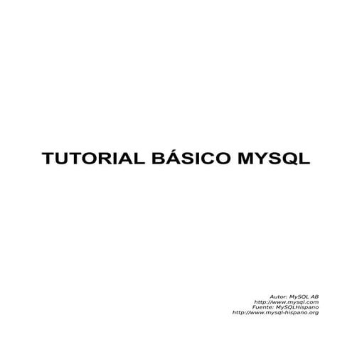 Tutorial Mysql Basico Pdf