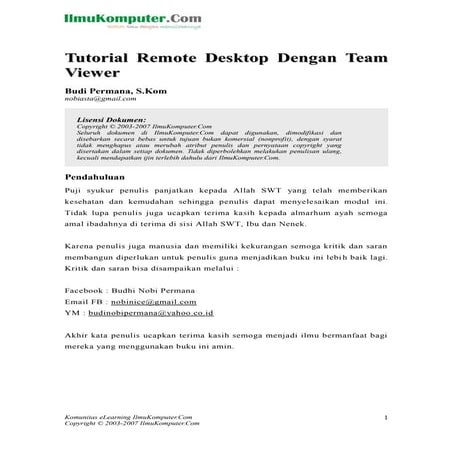 Tutorial remote-desktop-dengan-team-viewer | PDF
