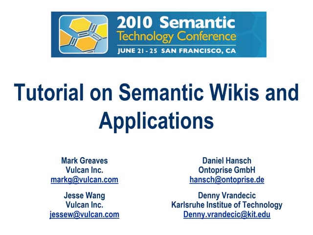 Tutorial Semantic Wikis And Applications Ppt