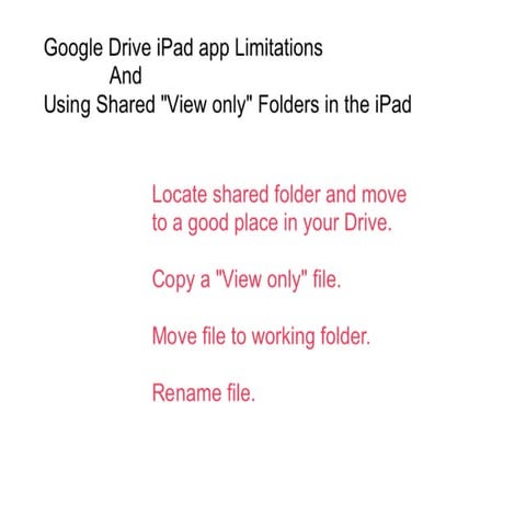 iPad & Google Drive App: Shared View Only Folders and Copying Files | PDF
