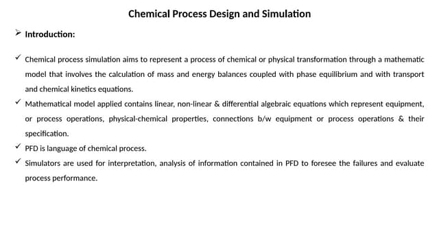 Fluid Packages used in Aspen HYSYS for Chemical Engineers | PPT