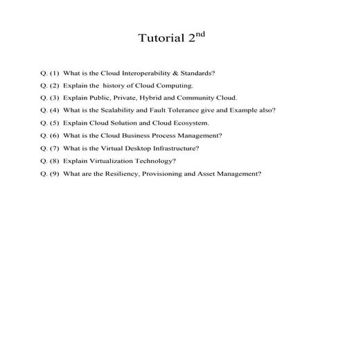 Tutorial 2nd cloud computing (IT-702) | DOCX
