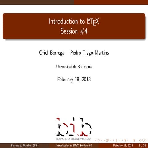 4th presentation of the BiB LaTeX course | PPT