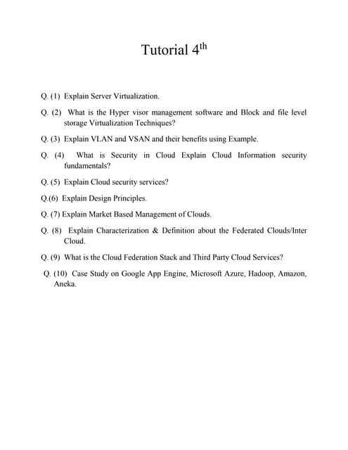 Tutorial 2nd cloud computing (IT-702) | PDF