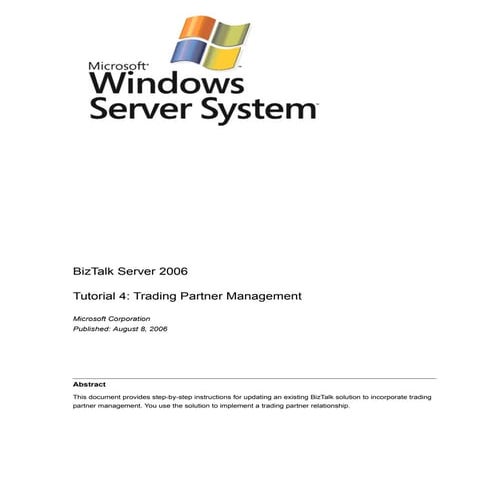 Tutorial 4 Trading Partner Management | DOC