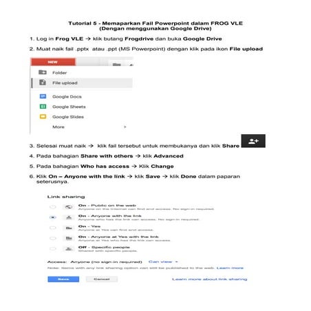 Tutorial 5 memaparkan fail powerpoint dalam frog vle | PDF