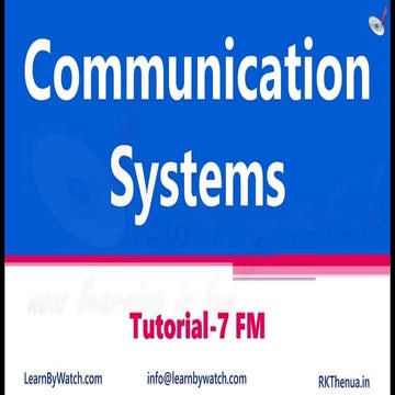 Tutorial 7 fm | Communication Systems | PPTX