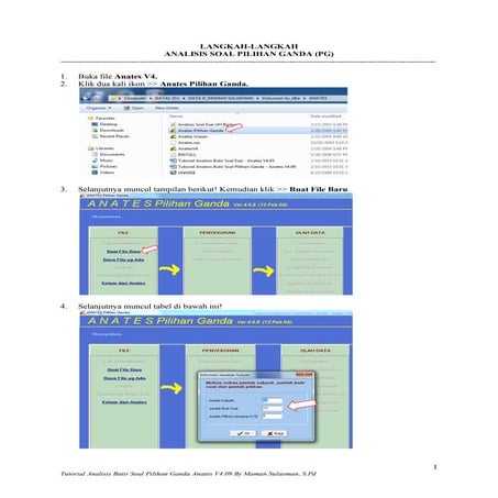 Tutorial analisis butir soal pilihan ganda anates v4.09