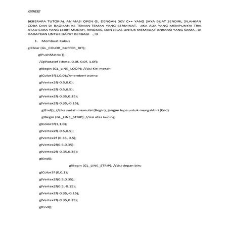 Tutorial animasi open gl dengan dev c++ | PDF
