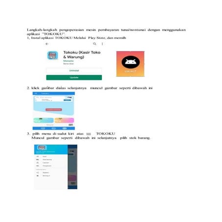 Tutorial aplikasi tokoku | DOCX