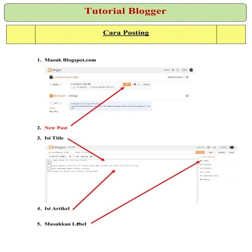 Tutorial For Blogspot Blogger | PDF