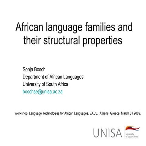 African Language Families and their Structural Properties | PPT
