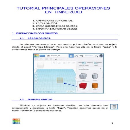 Manual de plataforma tinkercad de diseño 3d y programacion | PDF